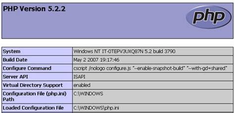 win2003 iis6 0 php5 2 2 mysql 5 0 41 zendoptimizer 3 2 8 phpmyadmin 2