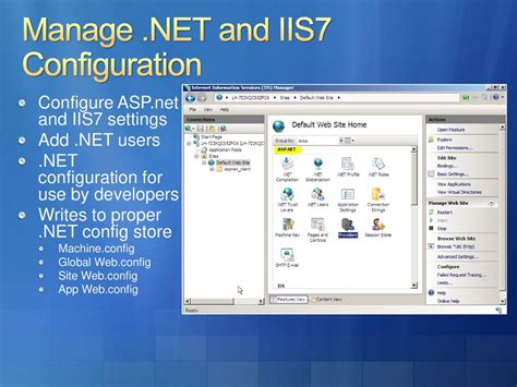 iis 7 administration iis manager delegated administration ppt download