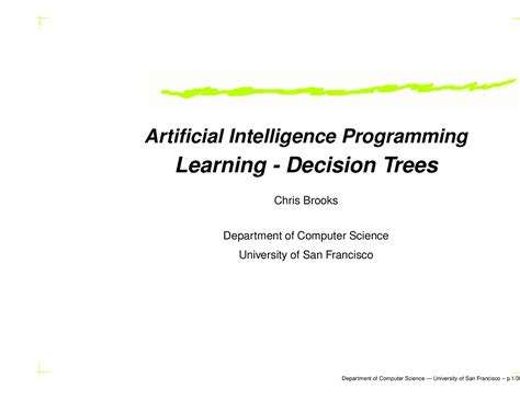 Learning Decision Trees Lecture Slides Cs 662 Docsity