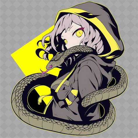 Une Fille Avec Un Serpent Sur La Tête Psd Premium Généré à Base Dia