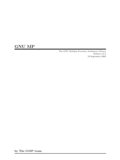 Gnu Mp By The Gmp Team Pdf 64 Bit Computing Computer Programming