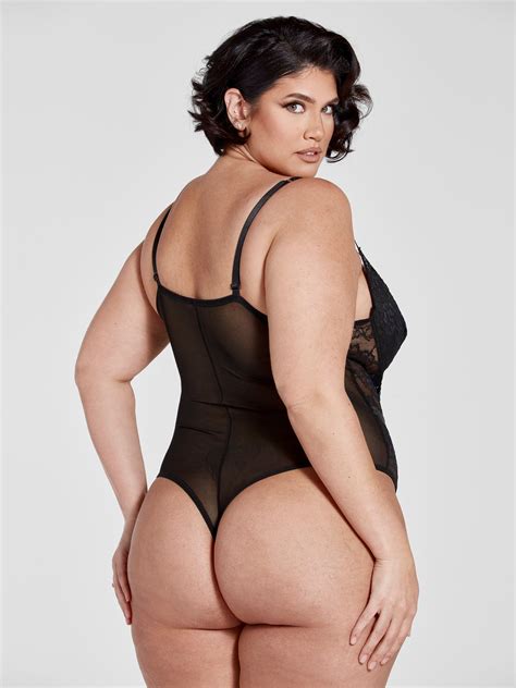 Plus Size Evangeline Strappy Lace Bodysuit Fashion To Figure