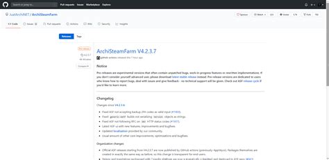 ASF Ui Doesn T Show Changelog Issue 1070 JustArchiNET ASF Ui GitHub