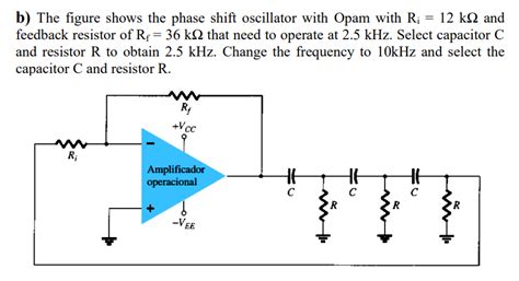 solved b the figure shows the phase shift oscillator with