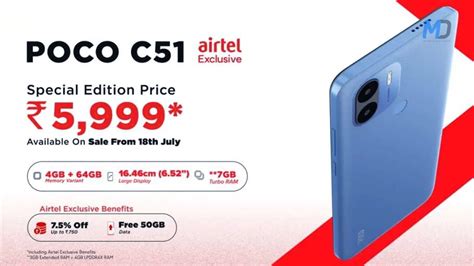 Poco C51 Airtel Exclusive Model Launched In India Price In India Is Rs 5 999