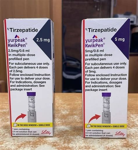 Tirzepatide 2 5mg 0 6ml Yurpeak 2 5mg Kwikpen Type 2 Diabetes At
