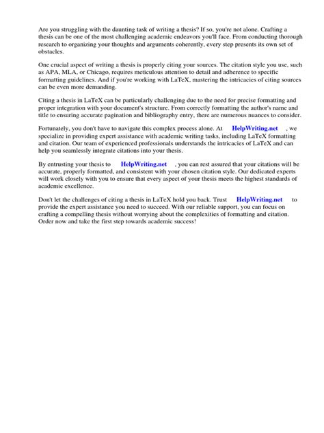 How To Cite A Thesis In Latex Pdf Citation Thesis