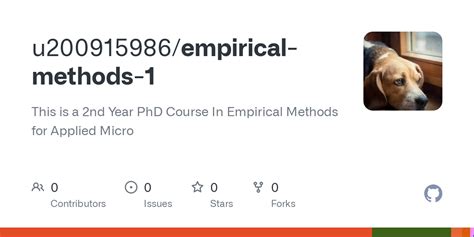 Github U200915986empirical Methods 1 This Is A 2nd Year Phd Course