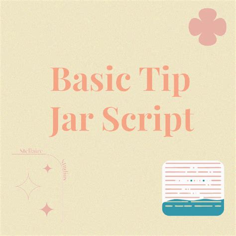 Second Life Marketplace - Basic Tip Jar Script - Stellaire Studios