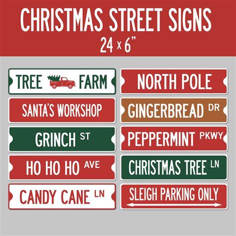 Christmas Street Sign Santa Sign Holiday Road Sign Fun Christmas Decor