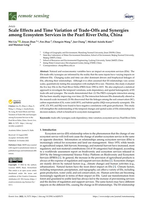 Pdf Scale Effects And Time Variation Of Trade Offs And Synergies