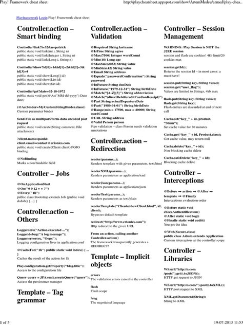 play framework cheat sheet pdf computer file software engineering