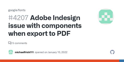 Adobe Indesign Issue With Components When Export To Pdf · Issue 4207
