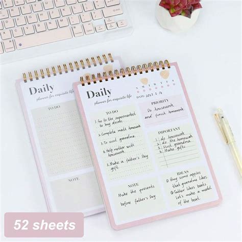 To Do List Notepad Daily Planner Notepad To Do Checklist Note Pad 52 Sheets Undated Tear Off
