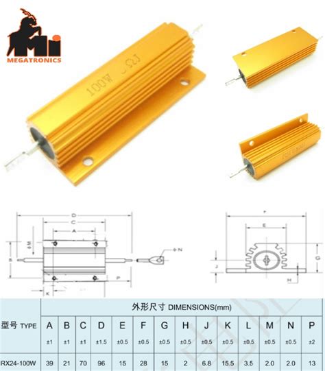 05r 100w Watt Load Resistor Aluminum Wirewound Golden 05 Ohm Resistor