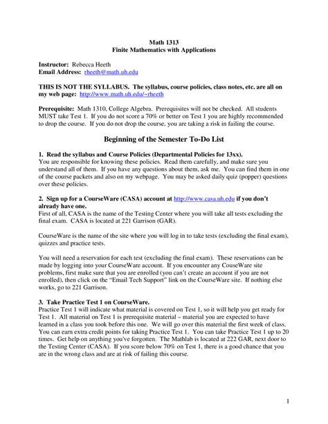 math 1313 finite mathematics with applications course preparation