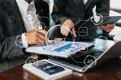 SASE Secure Access Service Edge Concept Hand Touching Secure Access Service Edge Icon On Virtual