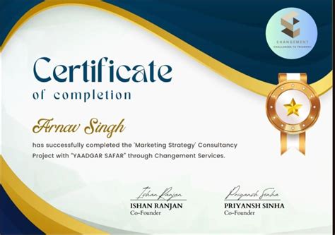 Recently I Have Received My First Ever Consultancy Project Completion