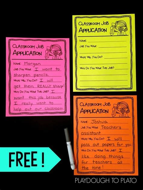 Classroom Job Application Artofit