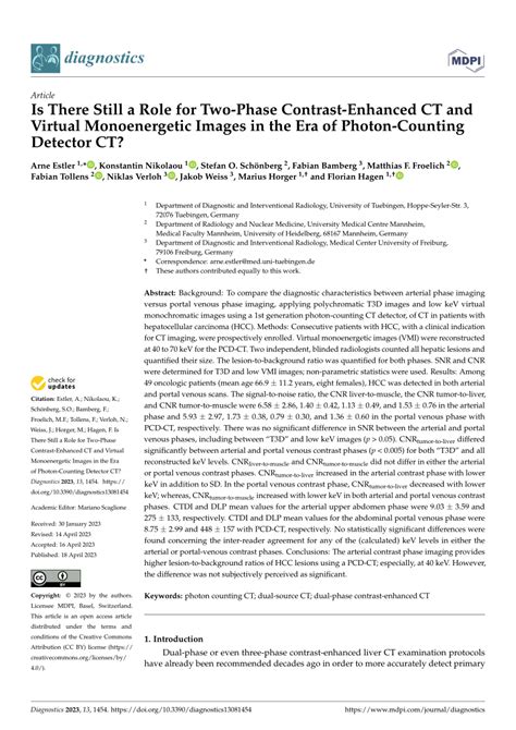 Pdf Is There Still A Role For Two Phase Contrast Enhanced Ct And