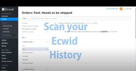 ecwid api scan of your ecwid database