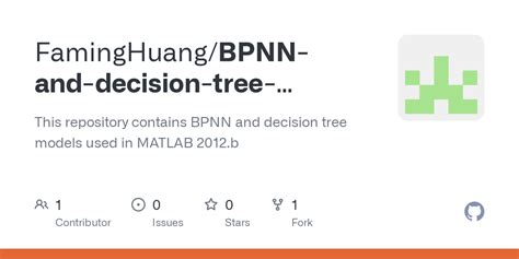 Github Faminghuangbpnn And Decision Tree Models This Repository