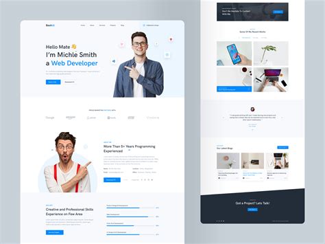 michel web developer personal portfolio ui design by templatecookie