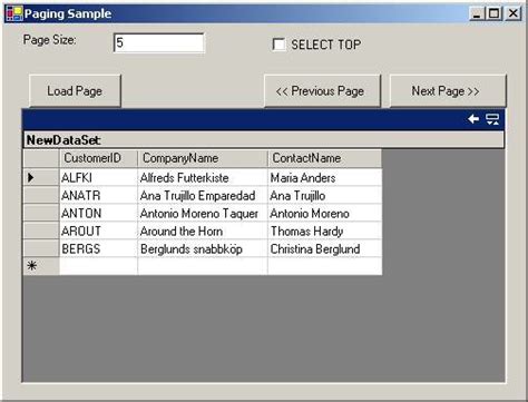 ADO NET Implementing Paging In VB NET