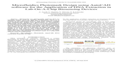 Pdf Microfluidics Photomask Design Using Autocad Software For · Microfluidics Structure