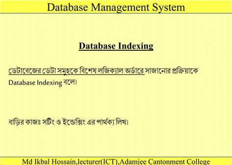 Hsc Ict Database Management System Bangla Version Pptx
