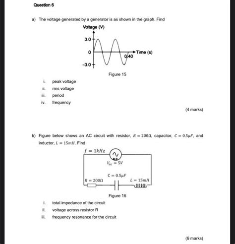 Solved Question A The Voltage Generated By A Generator Is Chegg Com