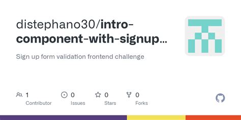 github distephano30 intro component with signup form master sign up