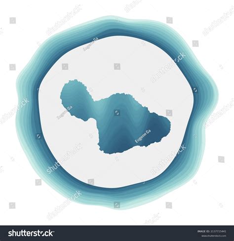 Maui Logo Badge Island Layered Circular Stock Vector Royalty Free Shutterstock