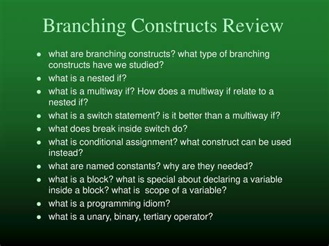 branching constructs review ppt download