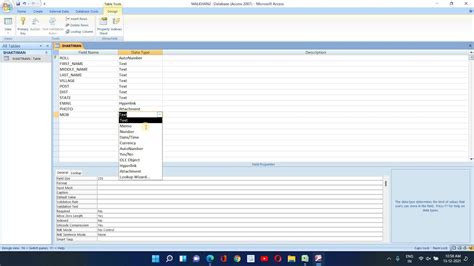 How To Create Database And Table In Ms Access Youtube
