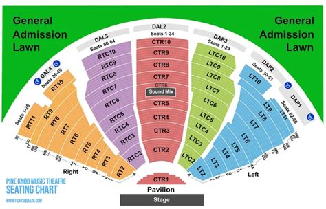 Seating Chart Pine Knob Music Theatre Clarkston Michigan