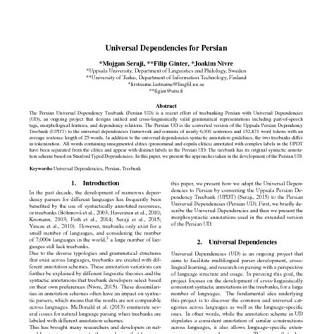 Universal Dependencies For Persian Acl Anthology
