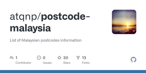 Github Atqnppostcode Malaysia List Of Malaysian Postcodes Information
