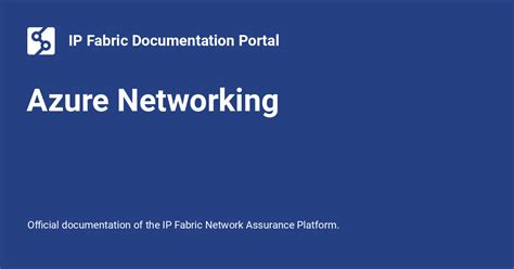 Azure Networking Ip Fabric Documentation Portal