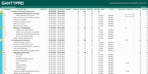 Free Event Planning Templates In Excel Clickup