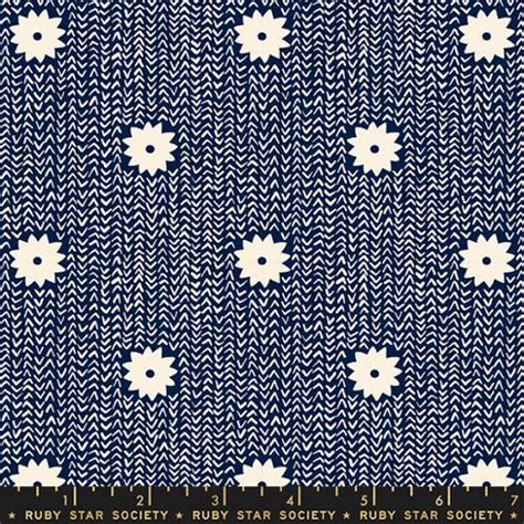 Ruby Star Society Winter Glow Cozy Stars In Navy — Fabric Spark