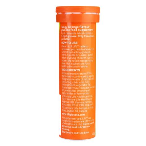 Lift Glucose Tabs Orange Tube 10 Pack Osullivans Pharmacy
