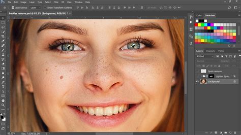 How To Remove Freckles On Face Photoshop Tutorial YouTube