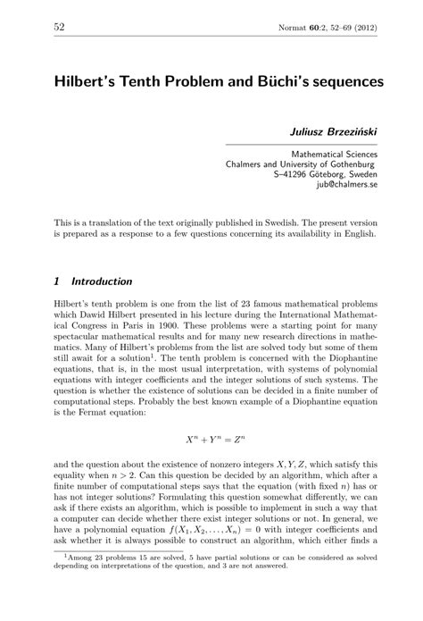pdf hilbert s tenth problem and büchi s sequences
