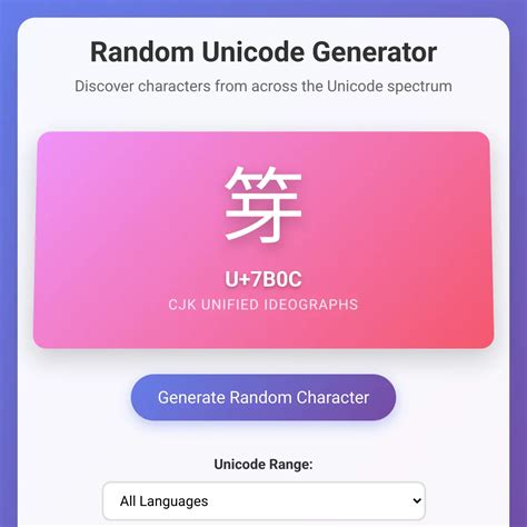 Random Unicode Character Generator