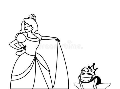 Beautiful Princess And Toad Prince Of Tales Character Stock Illustration Illustration Of