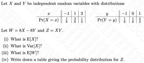 Solved Let X And Y Be Independent Random Variables With