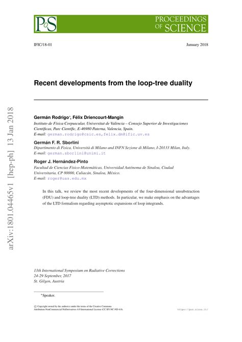 Pdf Recent Developments From The Loop Tree Duality