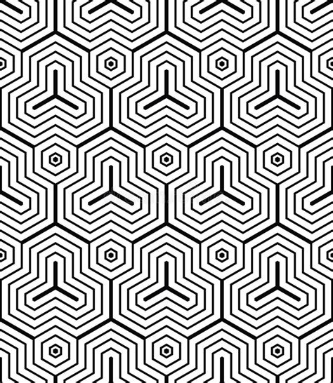 Abstract Seamless Geometric Hexagons And Polygons Pattern Stock Vector Illustration Of