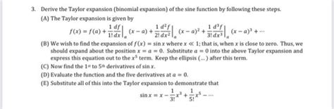 Solved 3 Derive The Taylor Expansion Binomial Expansion